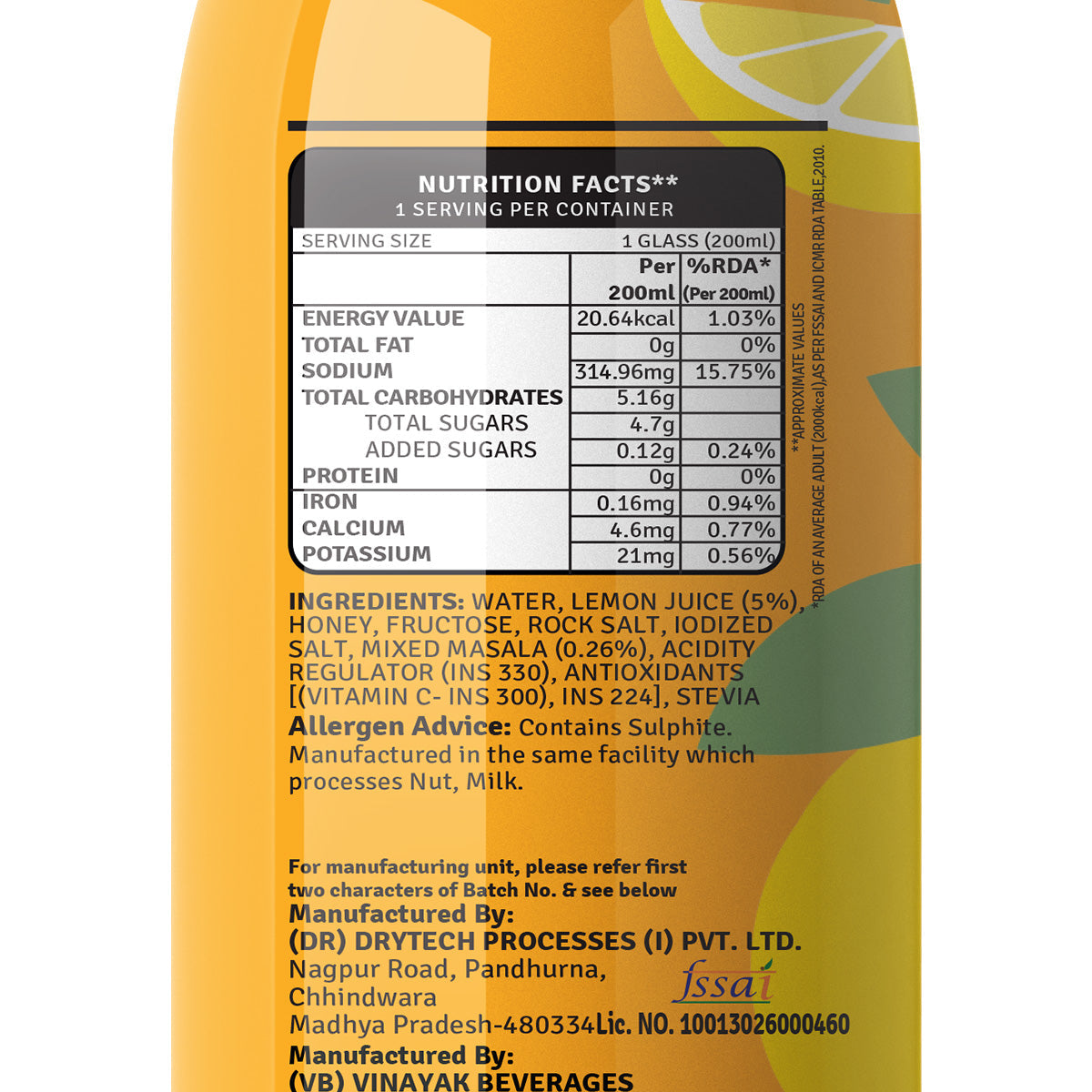 Order Masala Lemon 200 ML Online at Best Price | Wingreens World ...