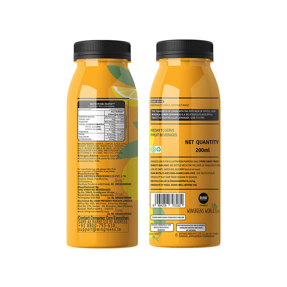 Order Masala Lemon 200 ML Online at Best Price | Wingreens World ...